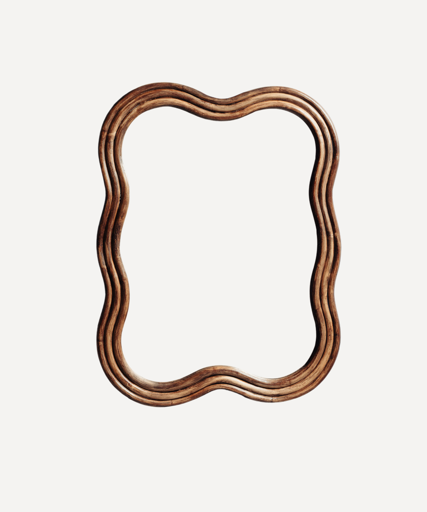 Wave Rattan Mirror Medium - Glassette