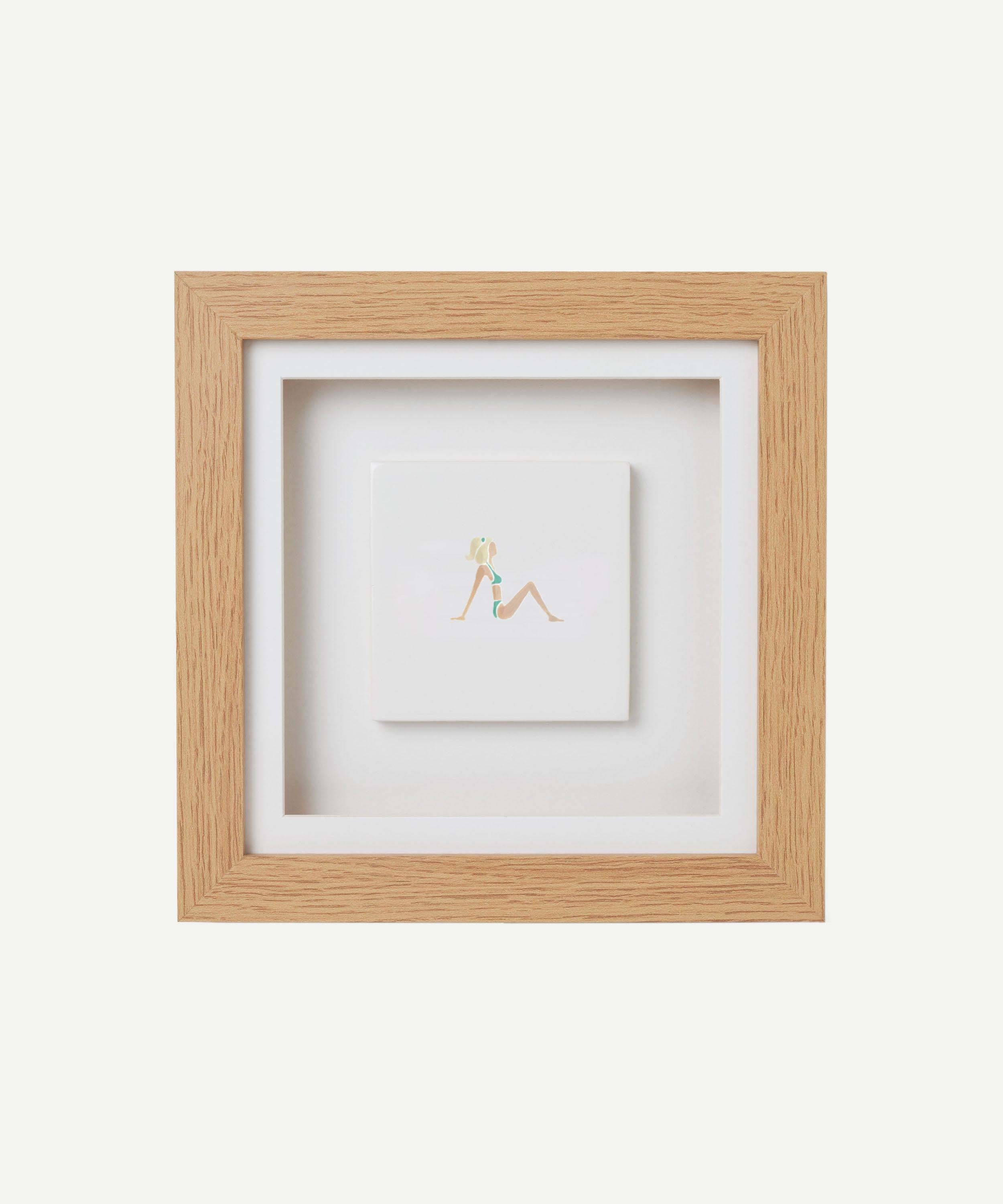 Odette Framed Hand Painted Ceramic Tile - Glassette