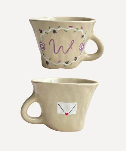 Calligraphy Alphabet Mug - W - Glassette