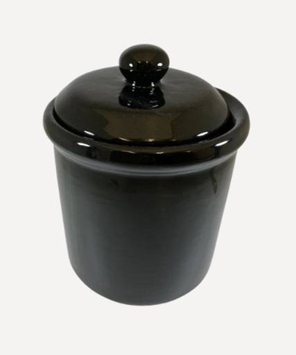 Jet Black Canister/ Jar - Glassette