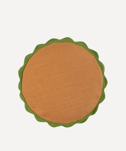 Rust Round Block Colour Cotton Cushion Cover - Glassette