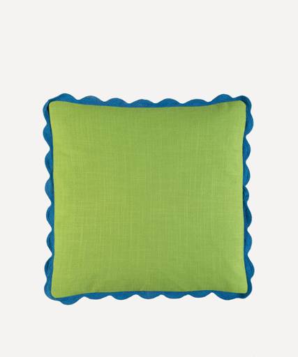 Sage Block Colour Cotton Cushion Cover - Glassette
