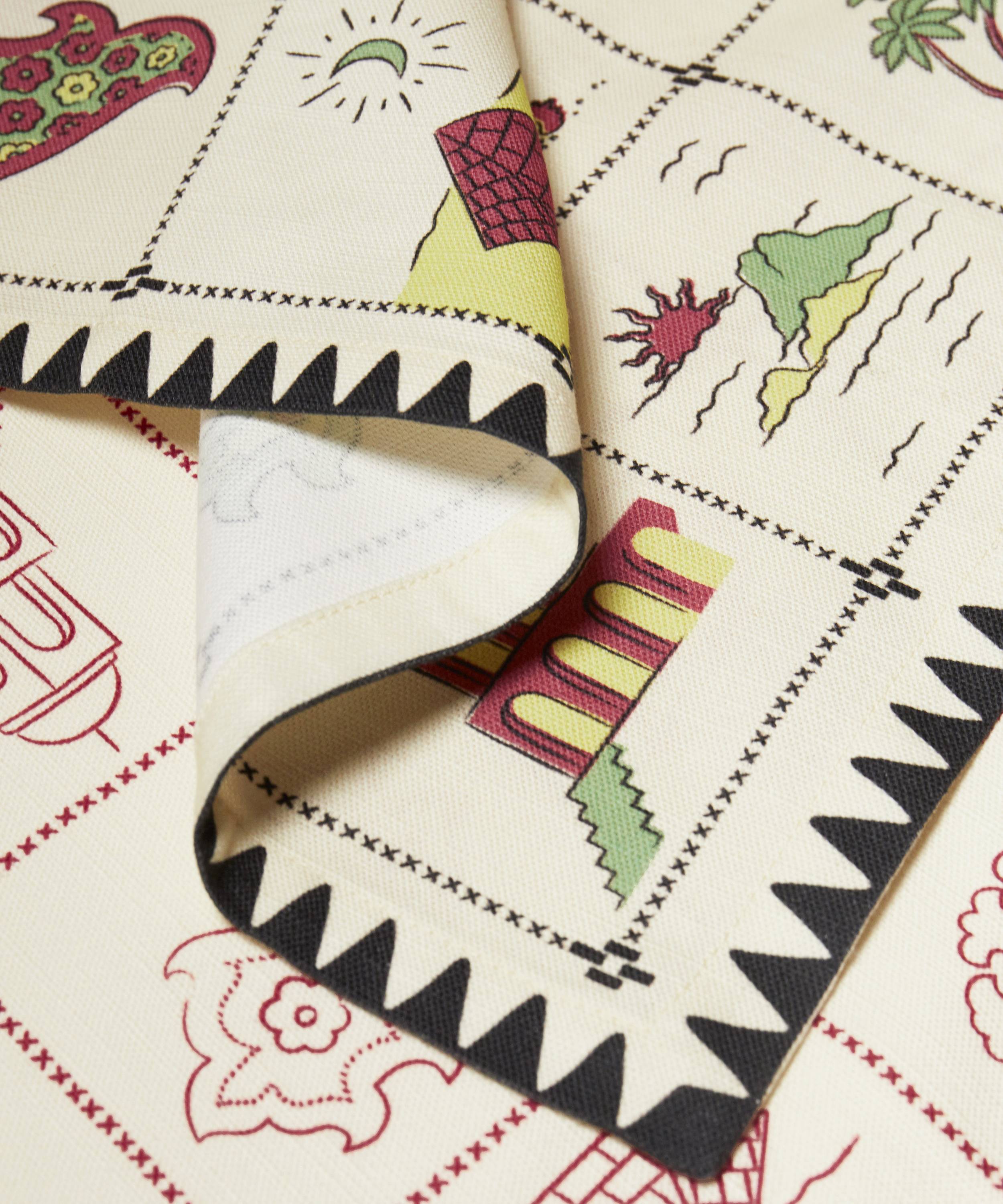 Redwork Tea Towel in Black - Glassette