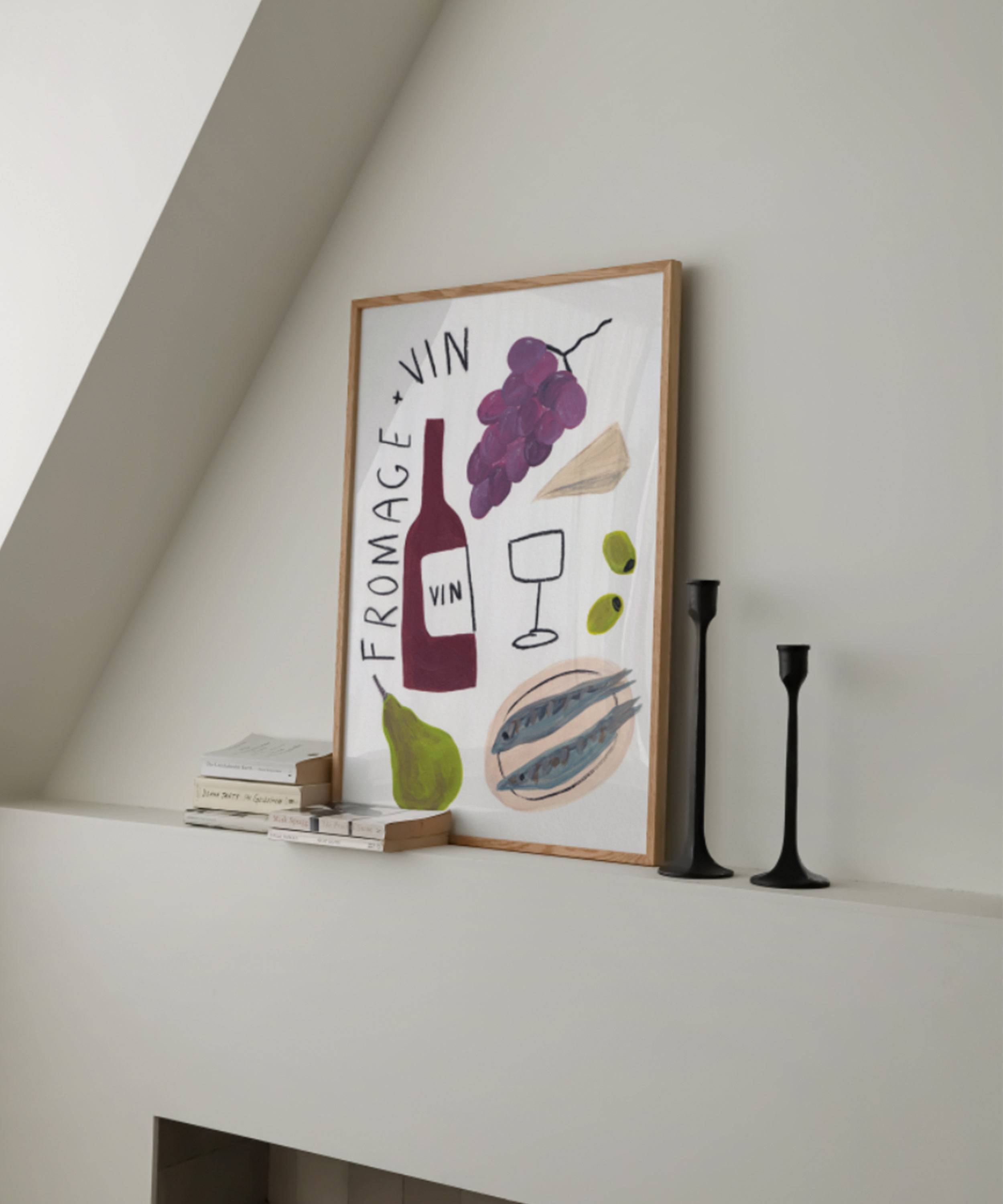 Fromage and Vin - Art Print - Glassette