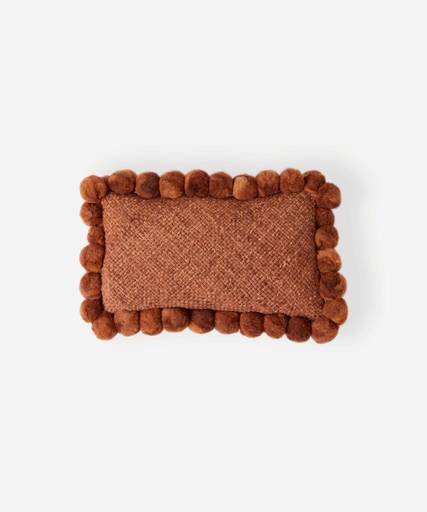 Valle Pom Pom Cushion - Rectangular - Brown - Glassette