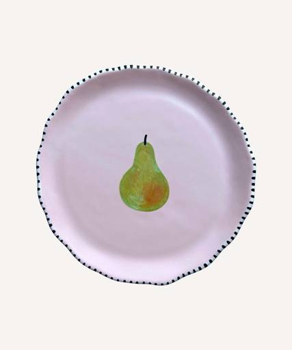 Pink Pear Plate - Side - Glassette