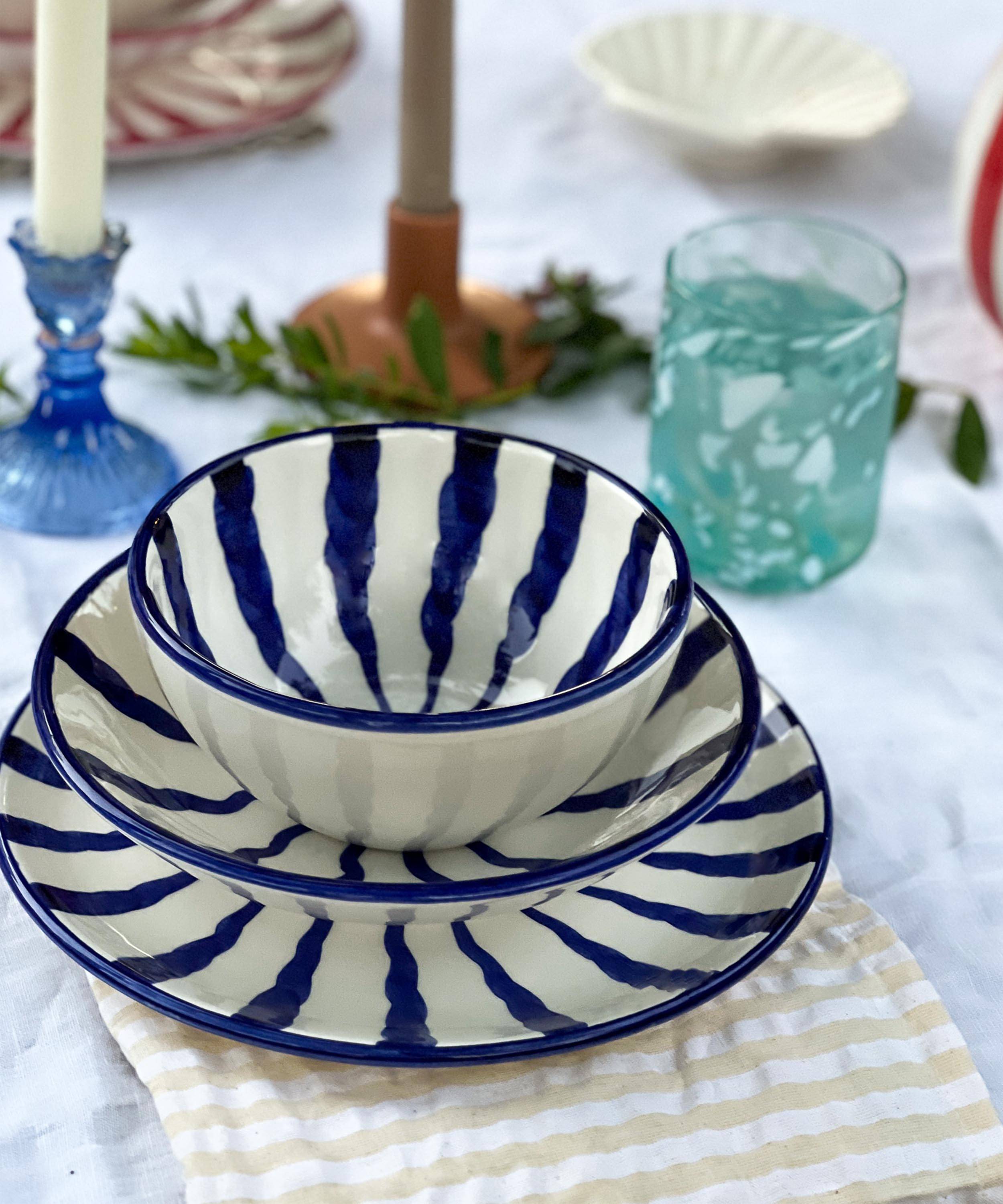 Wave Pasta bowl - Set Of 4 - Azure - Glassette