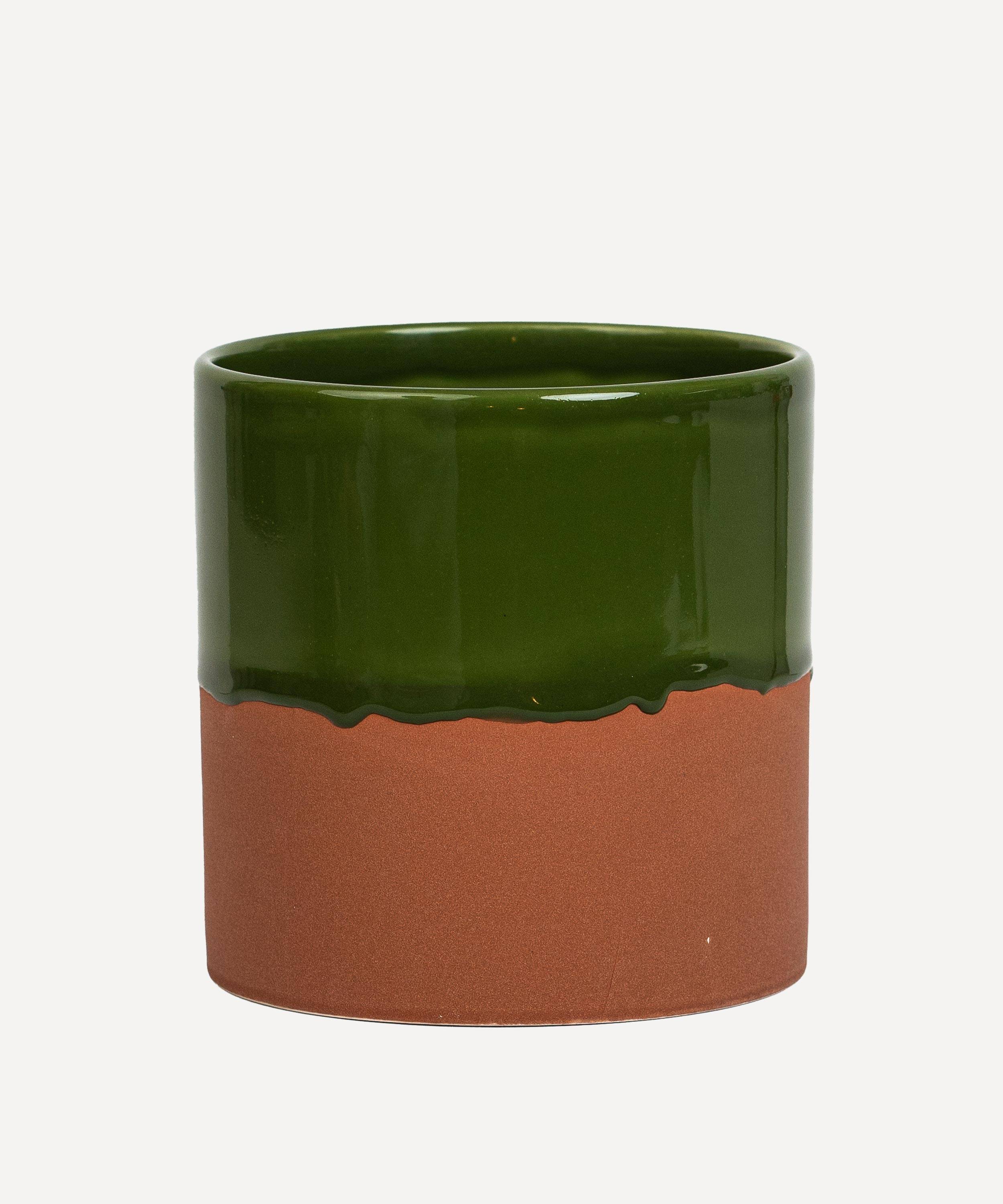 Drip Ceramic Planter in Rich Green T - Large - Glassette