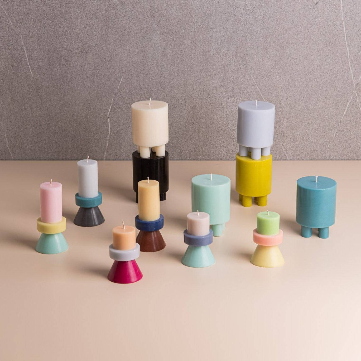Stack Candle Mini - Peach / Lilac / Ruby - Glassette
