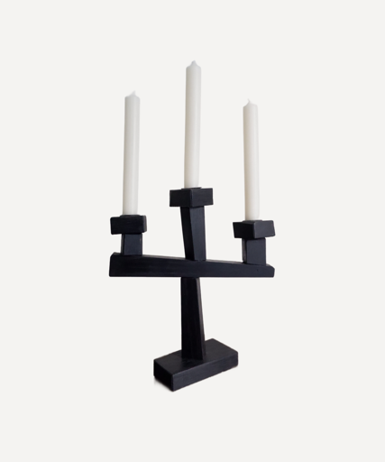 Cubist Candelabra, Black - Glassette