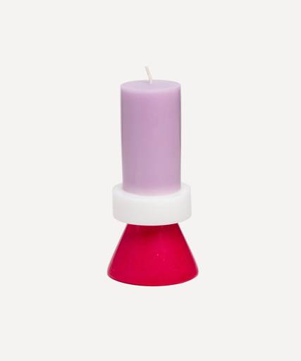 Stack Candle Tall - Violet / White / Geranium - Glassette