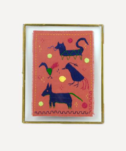 'Animal Menagerie' Original Hand Embroidery - Glassette