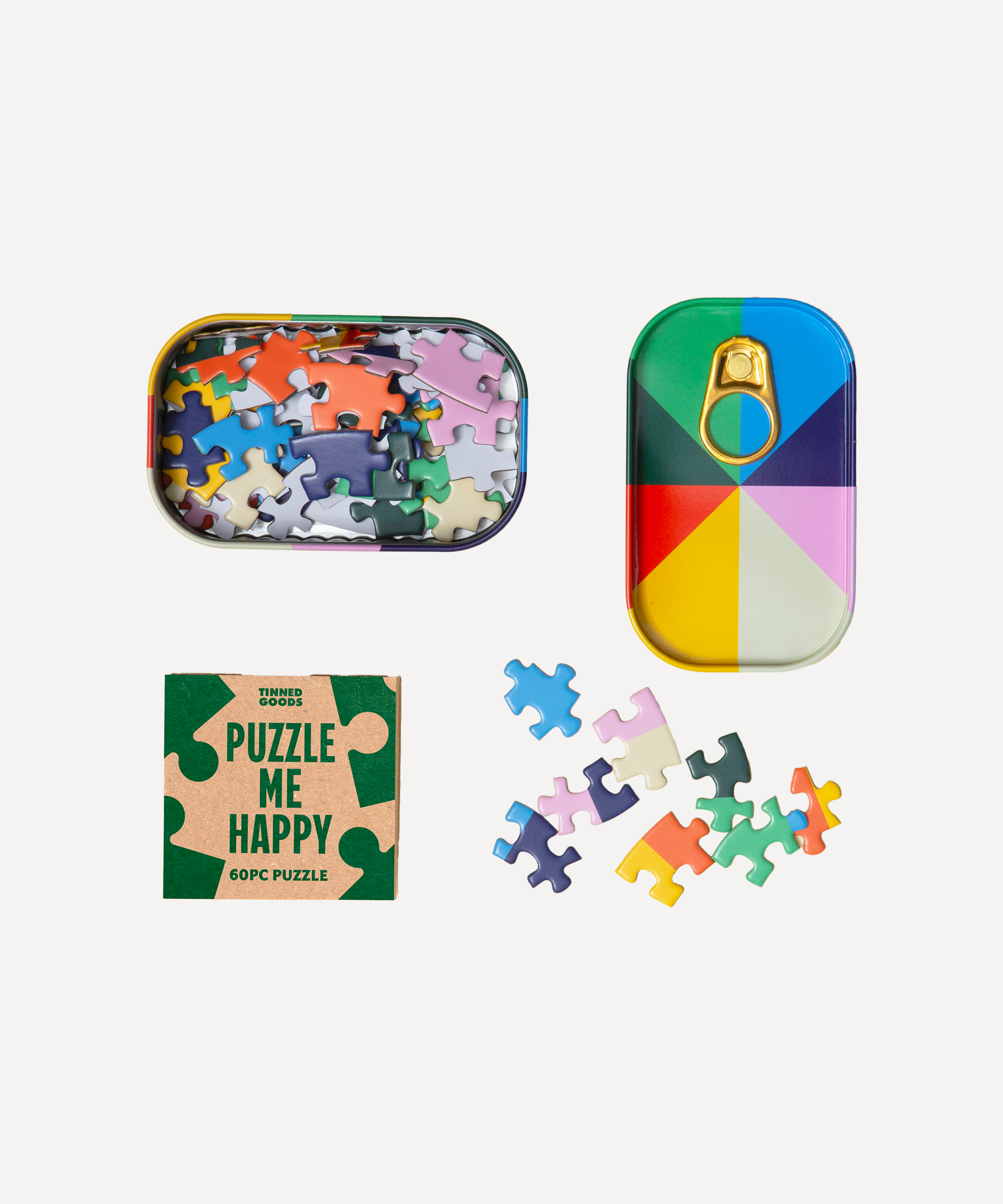 Puzzle Me Happy - Tinned Goods - Jigsaw Puzzle - Glassette
